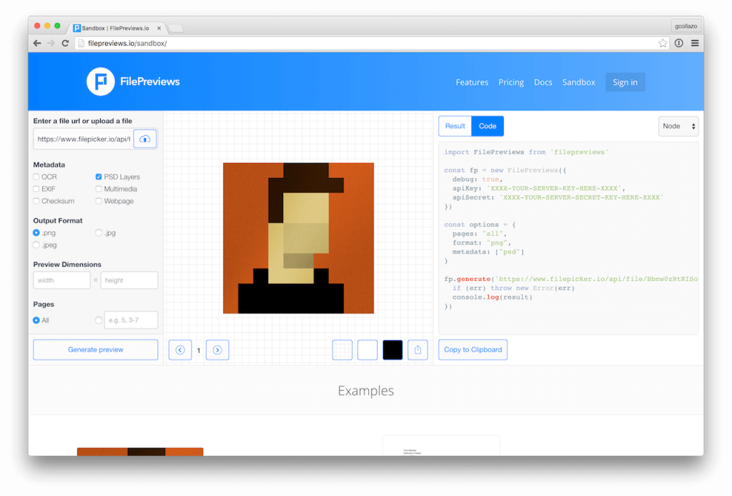 New Sandbox for Developers | FilePreviews.io
